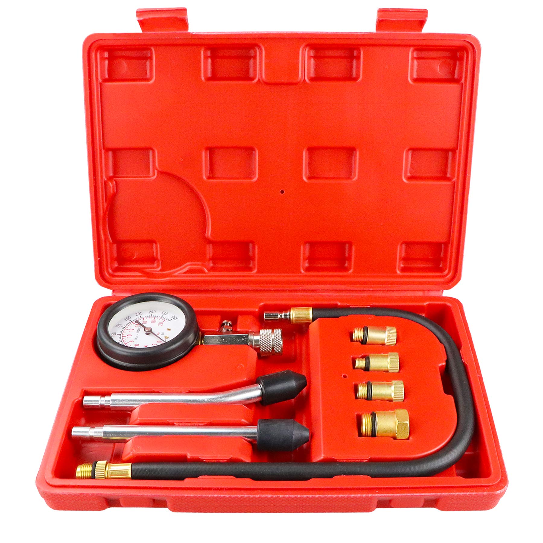 Youxmoto Compression Tester Petrol Engine Cylinder Compression Tester Kit Automotive Tool Gauge (8pcs)