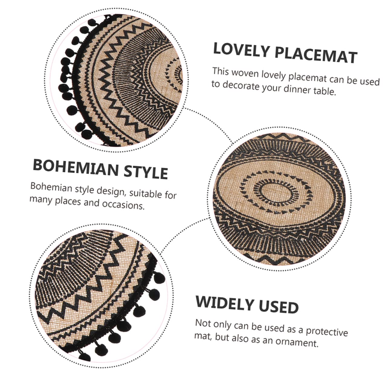 YARNOW 2pcs Vase Cushion Cup Mat Table Coasters Farmhouse Jute Table Mats Elegant Placemat Round Coaster Table Mats Round Placemat Absorbent Drink Coaster Hot Pot Dining Table Numb