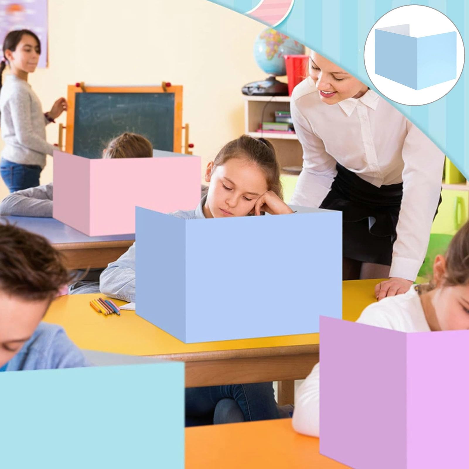 ulafbwur Privacy Table Dividers 5pcs Classroom Desk Panels Rich Color Reliable Not Easily Deformed Student Study Test 5pcs