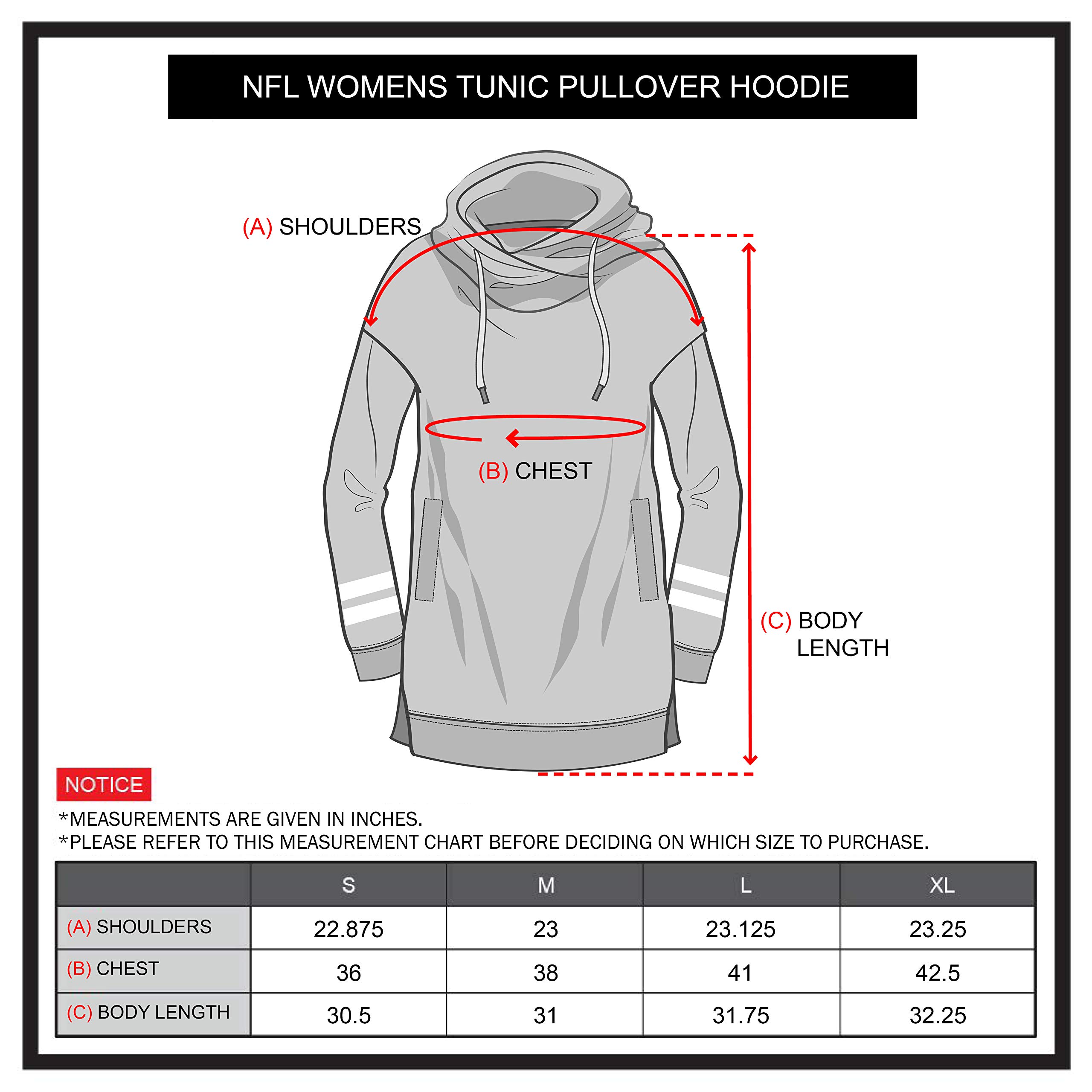 Ultra Game NFL Buffalo Bills Womenss Tunic Hoodie Pullover Sweatshirt Terry, Team Color, Medium