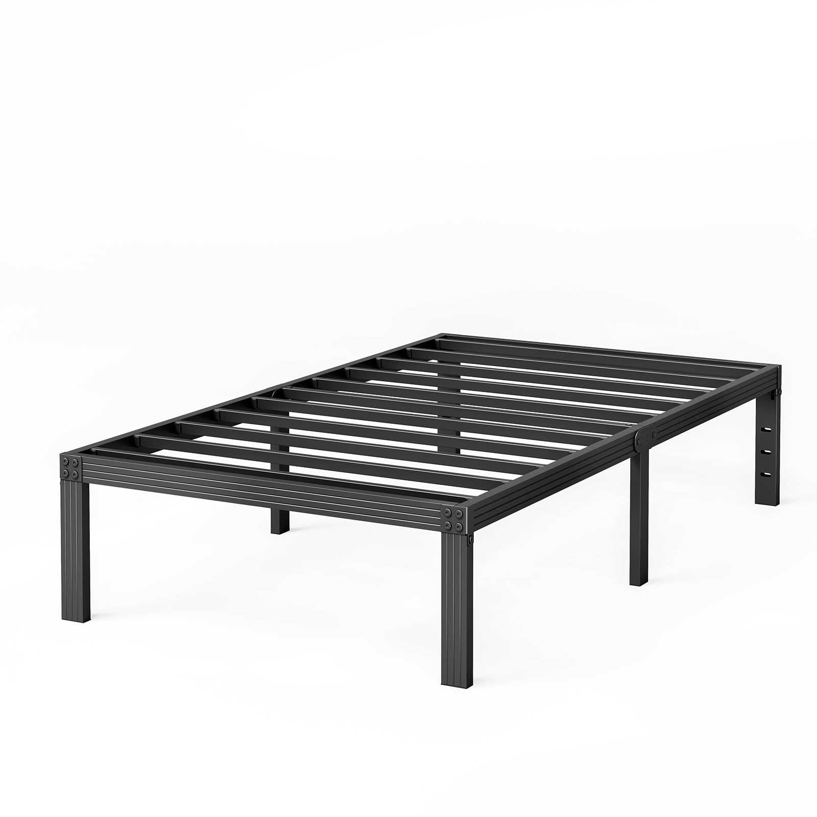 Uliesc Twin Size Bed Frame, 14 Inch High Sleek and Durable Metal Bed Frame, No Box Spring Needed Platform, Heavy Duty Steel Slats with 2000 lbs Support, Easy Assembly, Noise-FreeāMatte Black