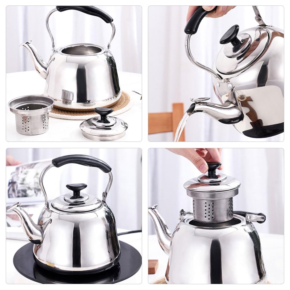 UPKOCH Whistling Tea Kettle Kitchen Tea Boiler Home Supply Kitchen Water Boiler Stovetop Water Boiler Whistling Water Pot Whistling Water Boiler Handle Stainless Steel Kettle