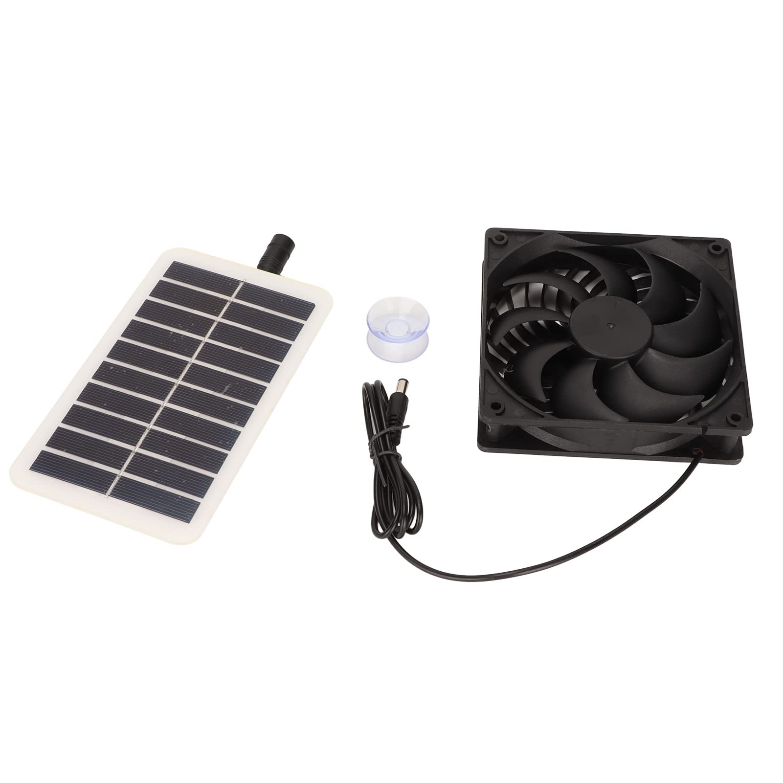 VTOSEN 15W Solar Power Panel Exhaust Fan - Energy Saving, Odor Removal - Portable Solar Powered Air Extractor for Pet Houses, RVs - Solar Fan for Efficient Ventilation