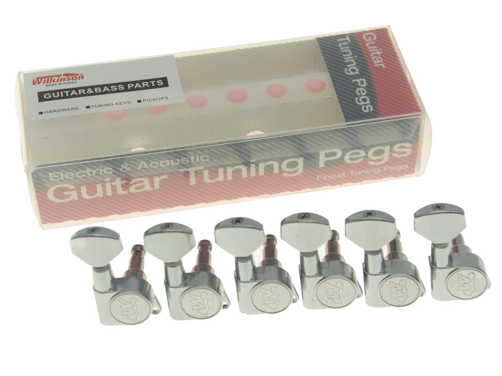 Wilkinson 6 Inline Chrome E-Z Post Guitar Tuners EZ Post Guitar Tuning Keys Pegs Guitar Machine Heads for Strat Tele