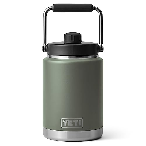 YETI Rambler Half Gallon Jug, Vacuum Insulated, Stainless Steel with MagCap, Camp Green