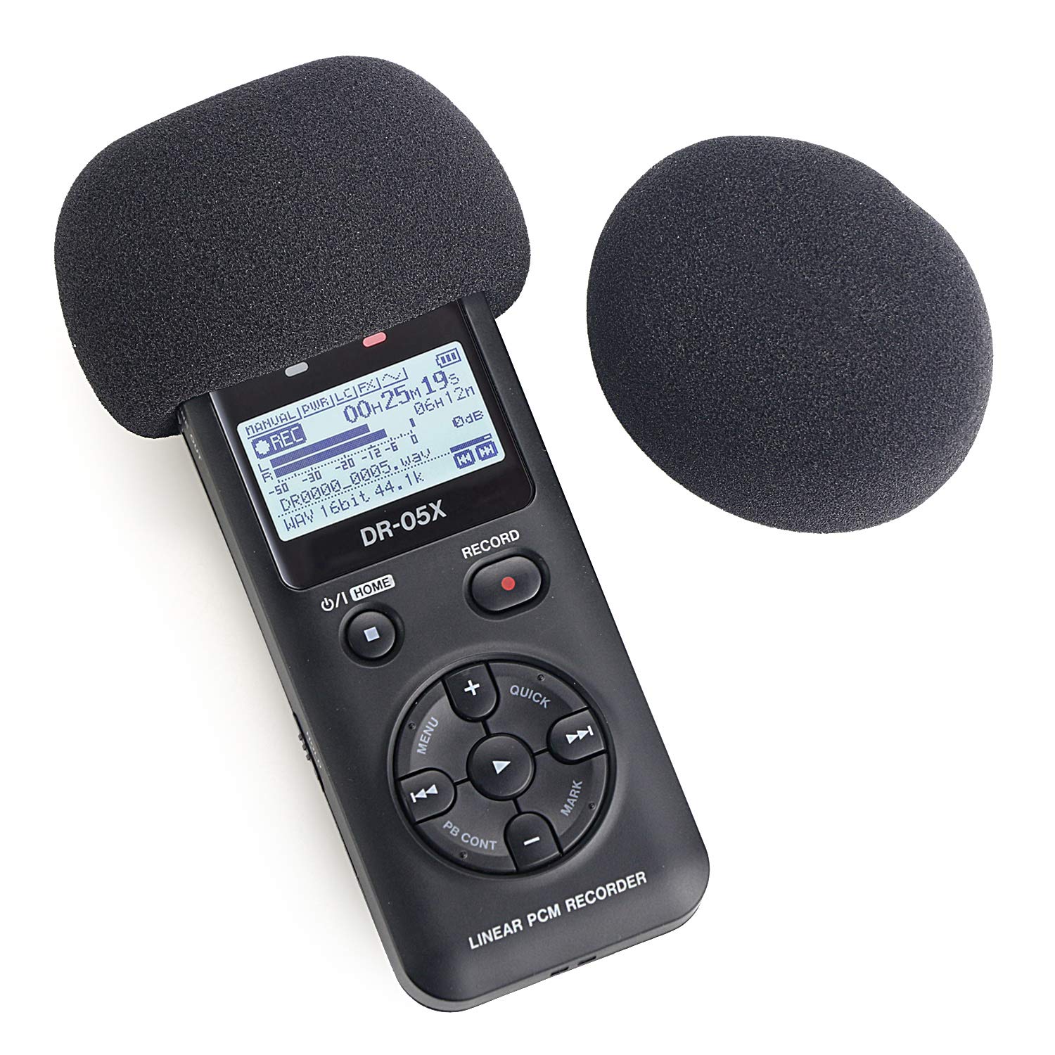 YOUSHARES DR05X Windscreen Muff and Foam Compatible with Tascam DR-05X DR-05 Mic Recorders, DR05X Indoor Outdoor Microphone Wind Screen (2 PACK)