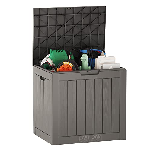 YITAHOME 100 Gallon Large Resin Deck Box Outdoor Storage with Cushion & EAST OAK Deck Box, 31 Gallon Indoor and Outdoor Storage Box with Padlock