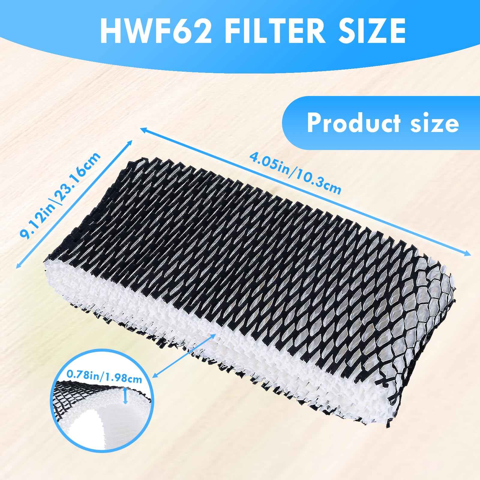 Yonice HWF62 Humidifier Filter A Compatible for Holmes Sunbeam Humidifier HWF62 HWF62CS HWF62D SF212 Filter, Fit Models SCM1100, SCM1701, SCM1702, SCM1762