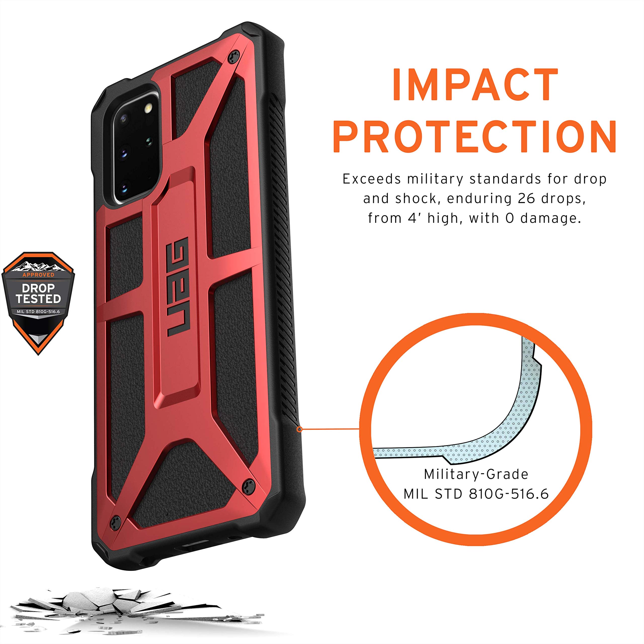 URBAN ARMOR GEAR UAG Samsung Galaxy S20 Plus Case [6.7-inch Screen] Monarch [Crimson] Rugged Shockproof Military Drop Tested Protective Cover