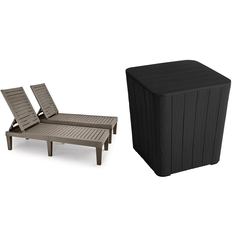 YITAHOME Chaise Outdoor Lounge Chairs with Storage Side Table for Patio