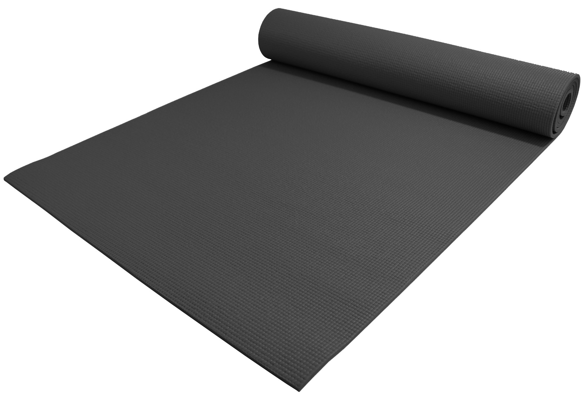 YogaAccessories 1/4" Thick High-Density Deluxe Non-Slip Exercise Pilates & Yoga Mat, Two Tone - Black/Purple