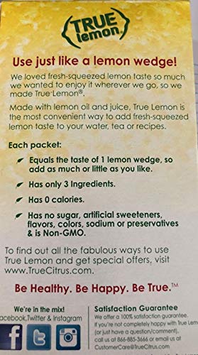 TRUE Lemon Crystallized Lemon Real Flavor Real Fruit (1-Box= 50 Packets)