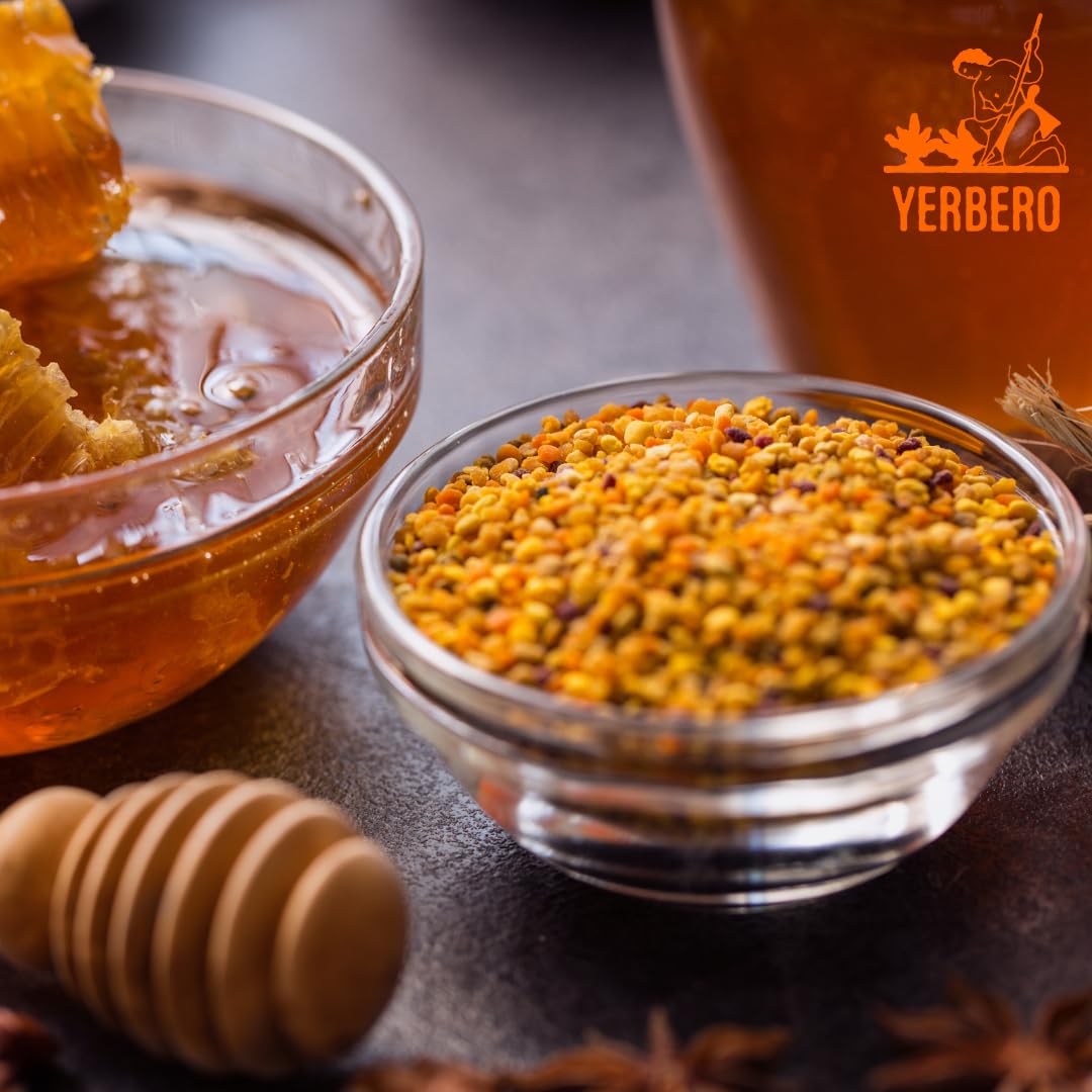 YERBERO - Premium Bee Pollen Granules 16oz (1 LB) (456g) Bag | 100% Natural Pure Wild Raw Sweet Aromatic Rich Flavor | Polen de Abeja 100% Natural.