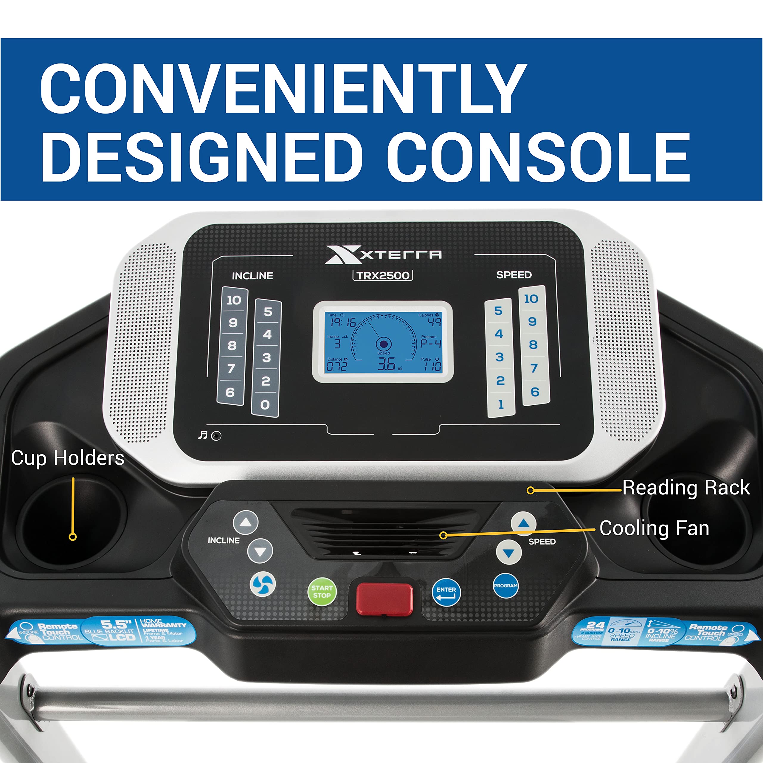 XTERRA Fitness TRX2500 Folding Treadmill