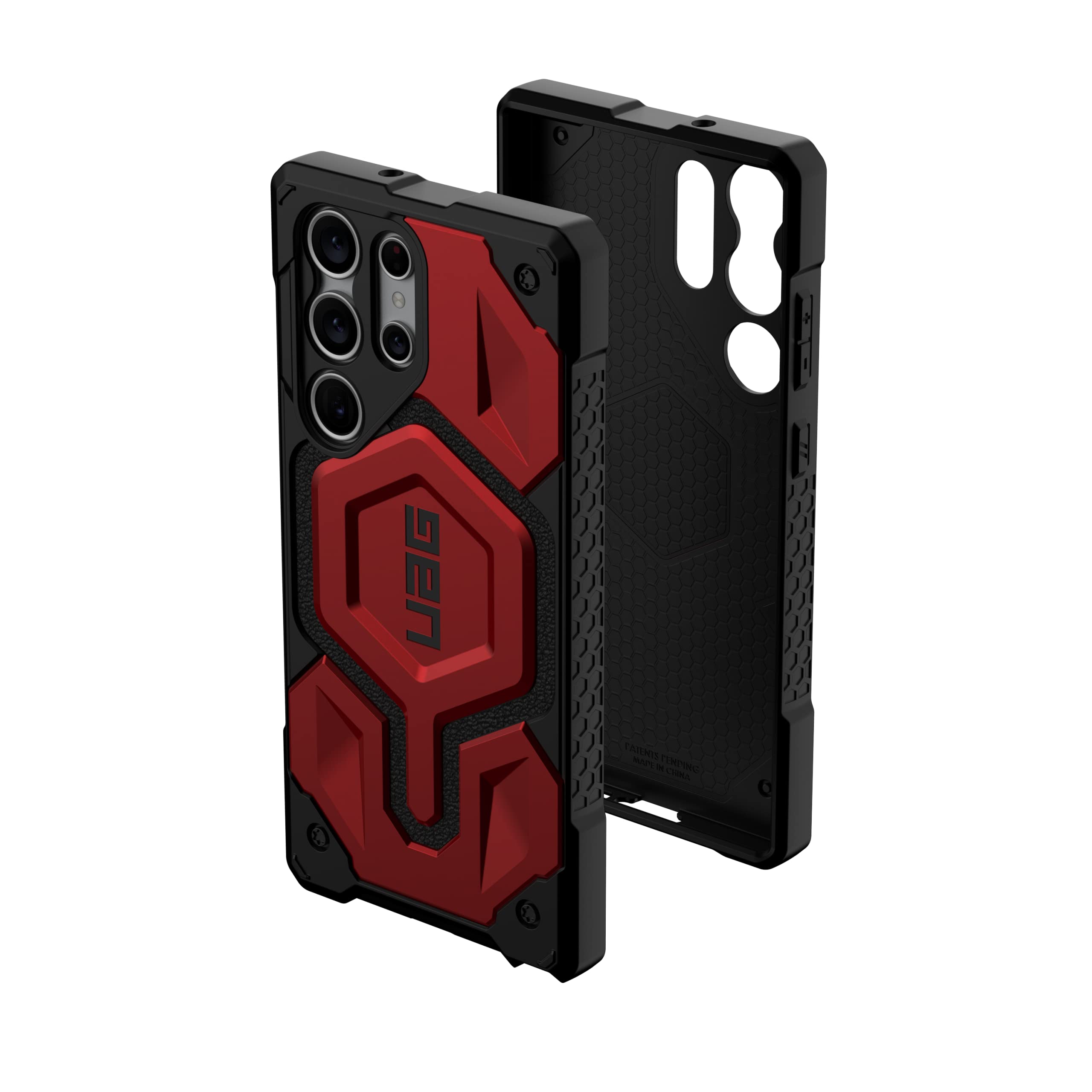 URBAN ARMOR GEAR UAG Designed for Samsung Galaxy S23 Ultra Case Magnetic Charging Protective Cover Monarch Pro Crimson + Premium Flex Shield Plus 6.8" Screen Protector 2in1 Bundle Pack