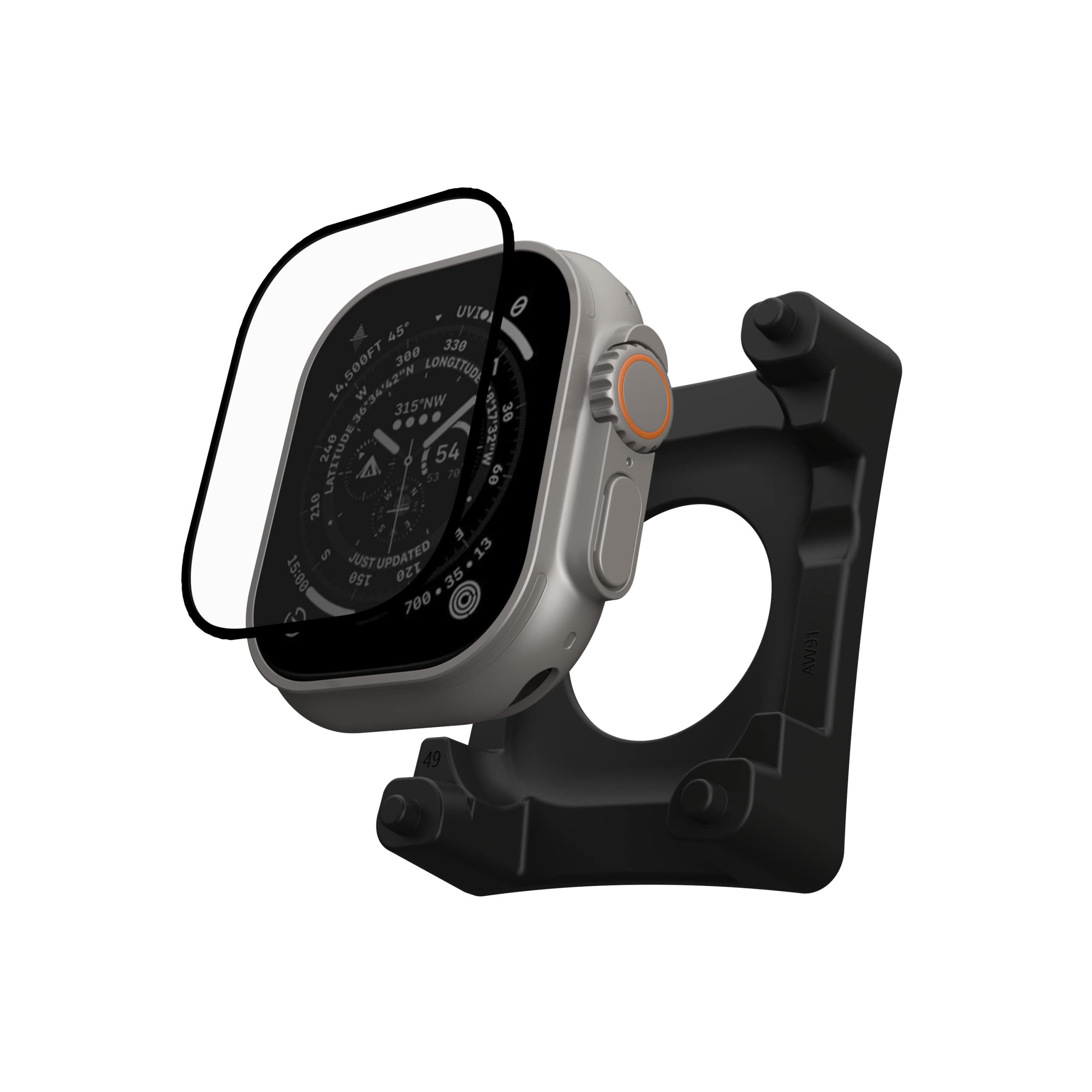 URBAN ARMOR GEAR UAG Nato Eco Watch Band Compatible with Apple Watch 49/45/44/42mm Dark Earth Bundle with Tempered Glass Shield Plus Screen Protector for Ultra 49mm