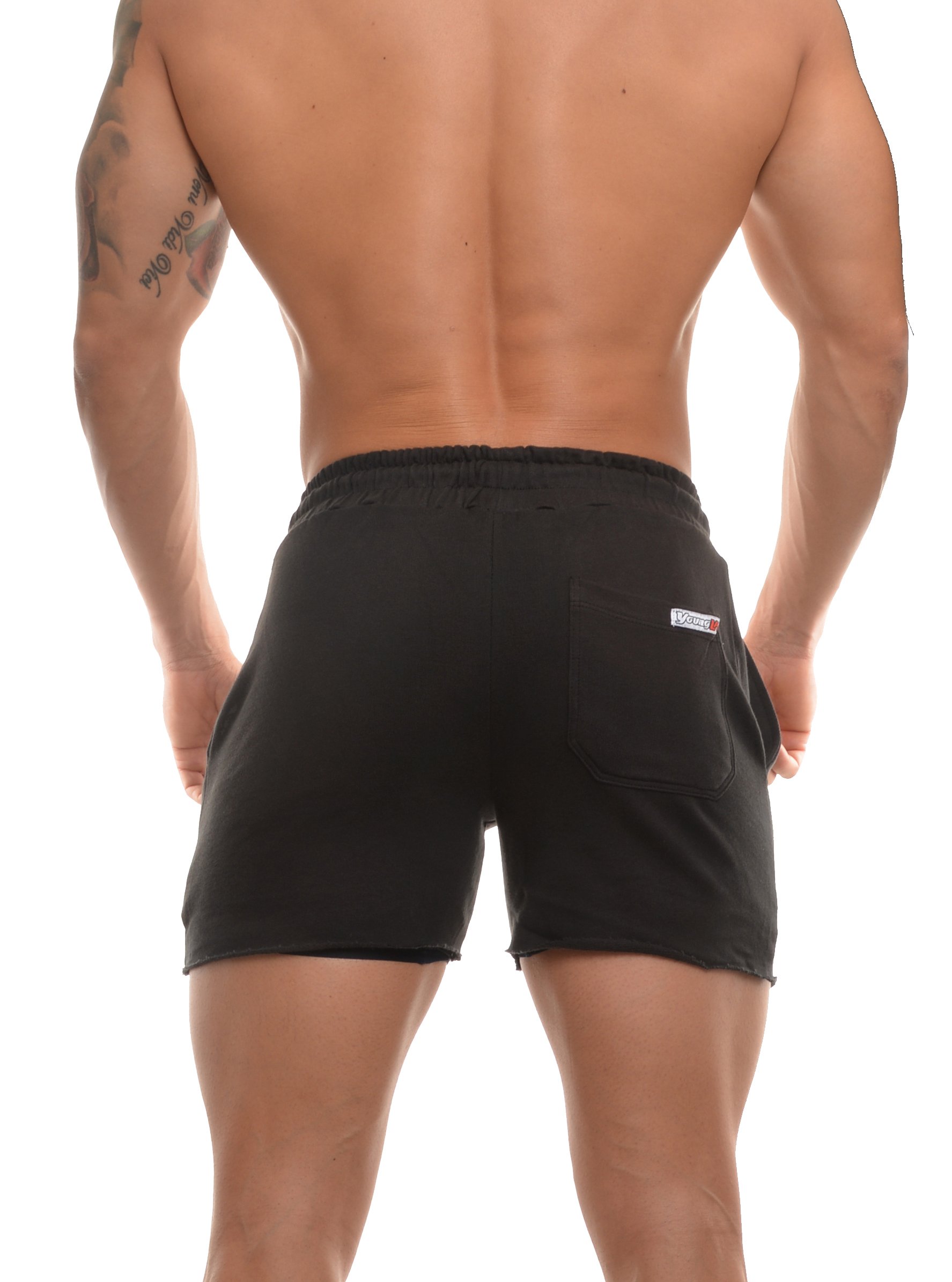 YoungLA Men's Bodybuilding Gym Workout Shorts 102 Black L