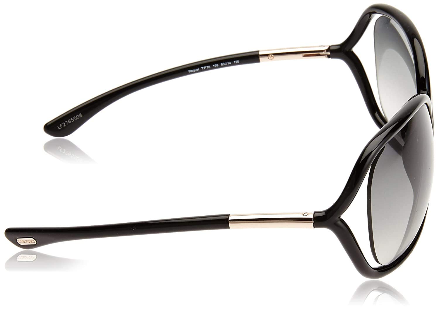 Tom Ford Raquel FT0076 Sunglasses-199 Shiny Black (Gray Gradient Lens)-63mm