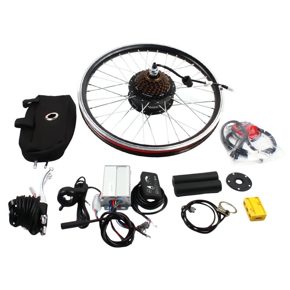 YIYIBYUS 20" Rear Wheel Conversion Kit, 36V 250W Electric Bicycle Conversion Kit E-Bike Tire Hub Motor Assembly Conversion Kit for Both V Brake and Disc Brake
