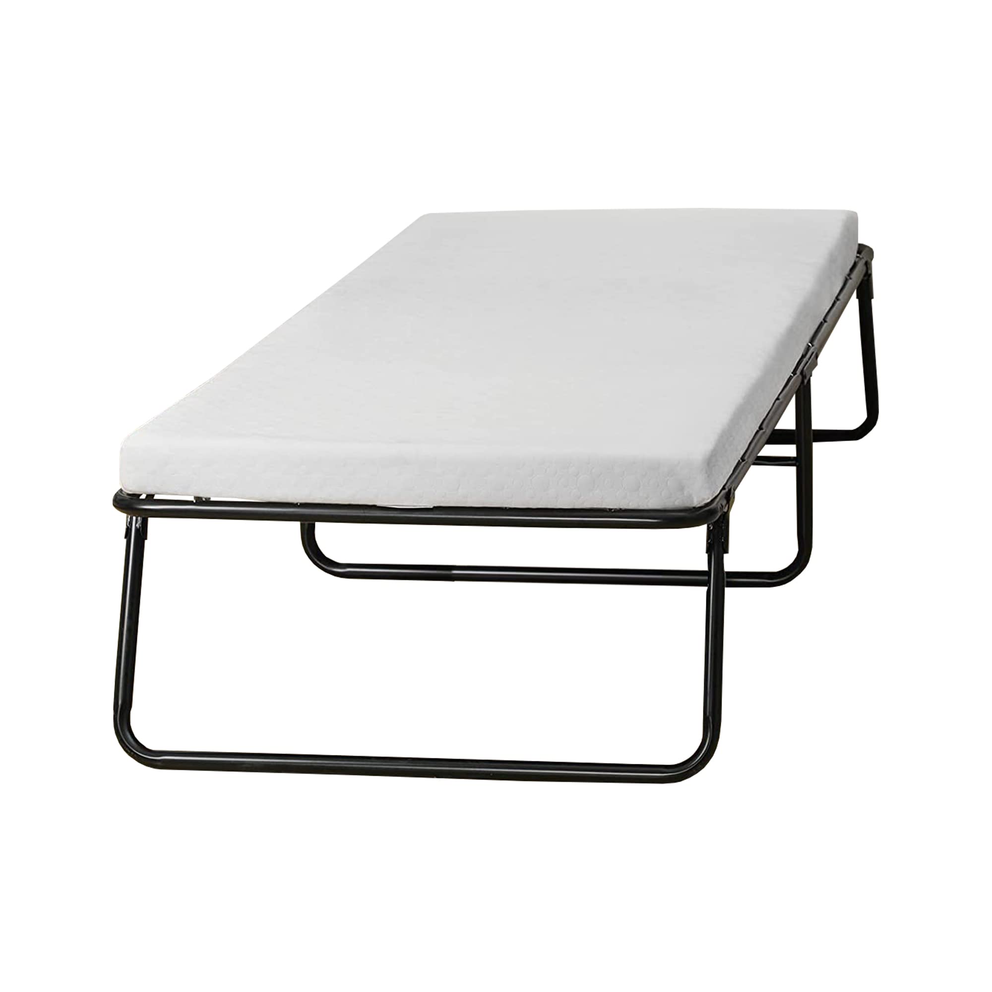 Zutan, 14β Folding Bed with Luxurious Memory Foam Mattress, Strong and Sturdy Metal Frame, Portable Guest Bed for Easy Storage, 31-Inch, White
