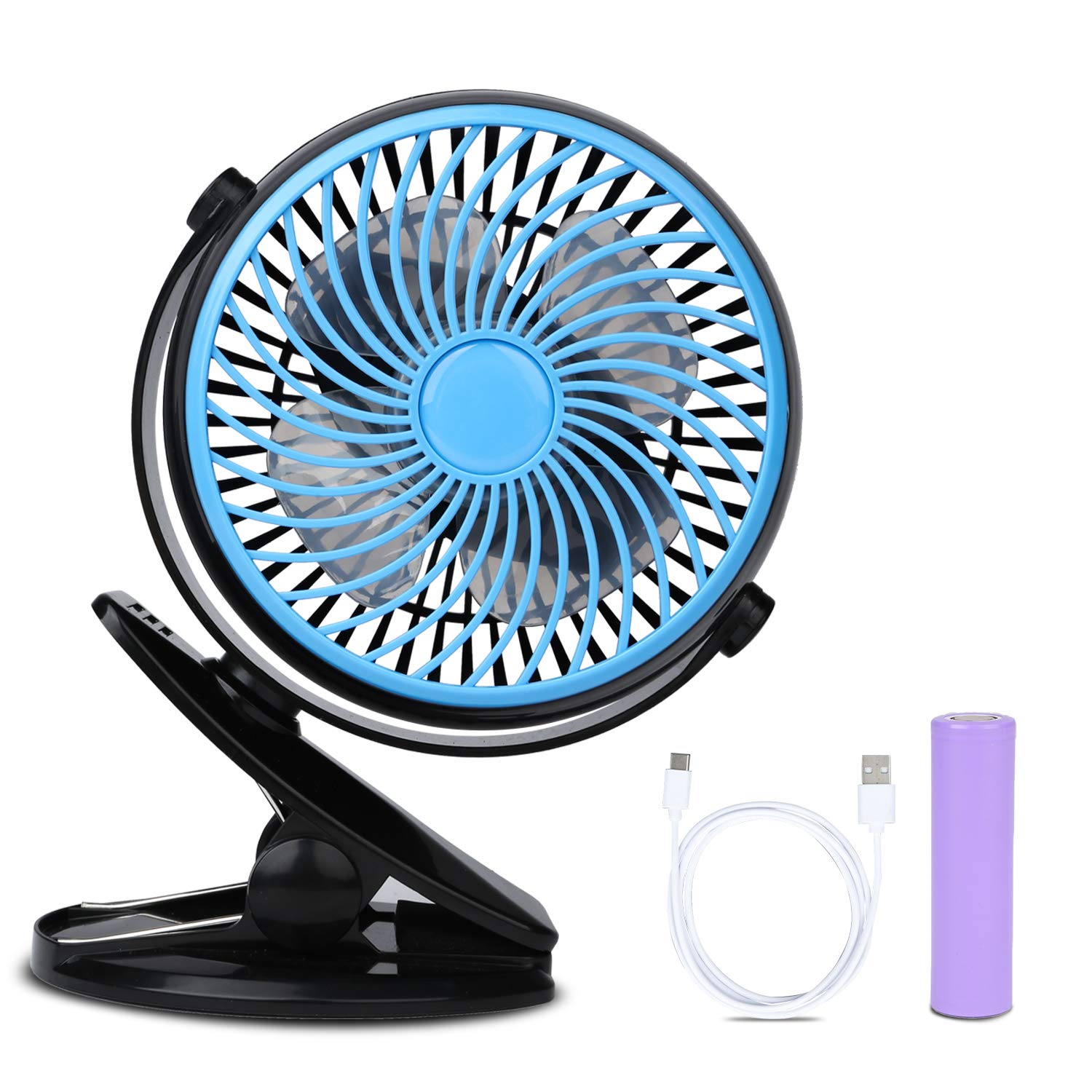ZWANG 6 Inch Table Fans,USB Desk Fan , 360° Rotate USB Fan,Rechargeable Mini Clip Fan,USB Powered Stroller Fan, Personal Quiet Electric Fan for Home Office Camping