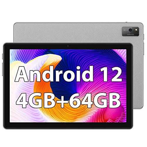 YUMKEM Android 12 Tablet, 10 inch Tablets Android, 8000mAh Battery 1TB Expand 64GB ROM 4GB RAM, GMS Certified, HD Touch Screen with Dual Camera WiFi Bluetooth for Kids Reading Office Work