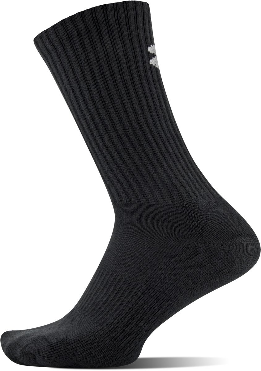 Under Armour Youth Cotton Crew Socks, Multipairs, Black/White (6 Pairs), X-Small