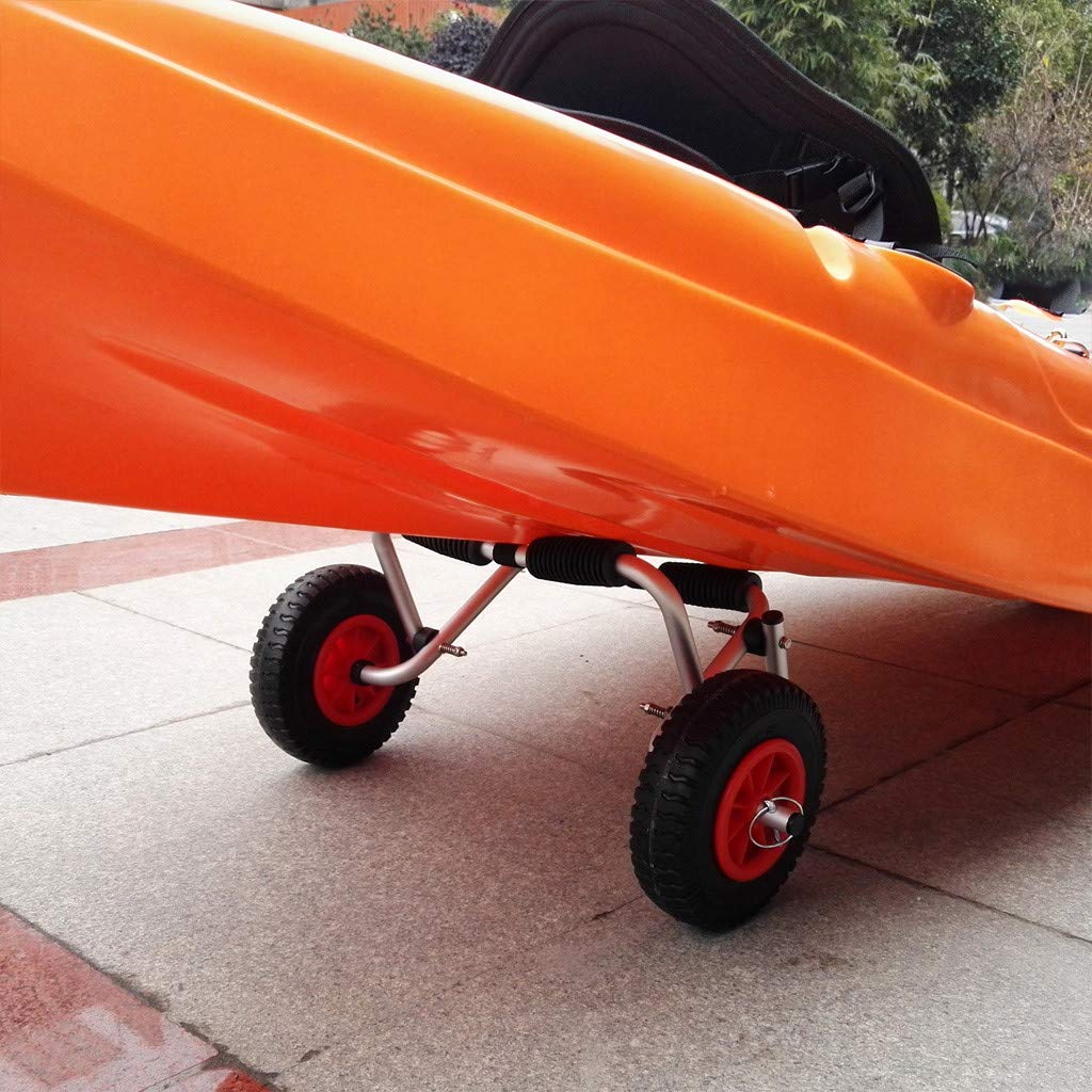 ZXAZX Universal Puncture Proof Rubber Kayak Trolley Red Wheel Suit for Kayaks Trolley Canoes Replacement Accessories (S)