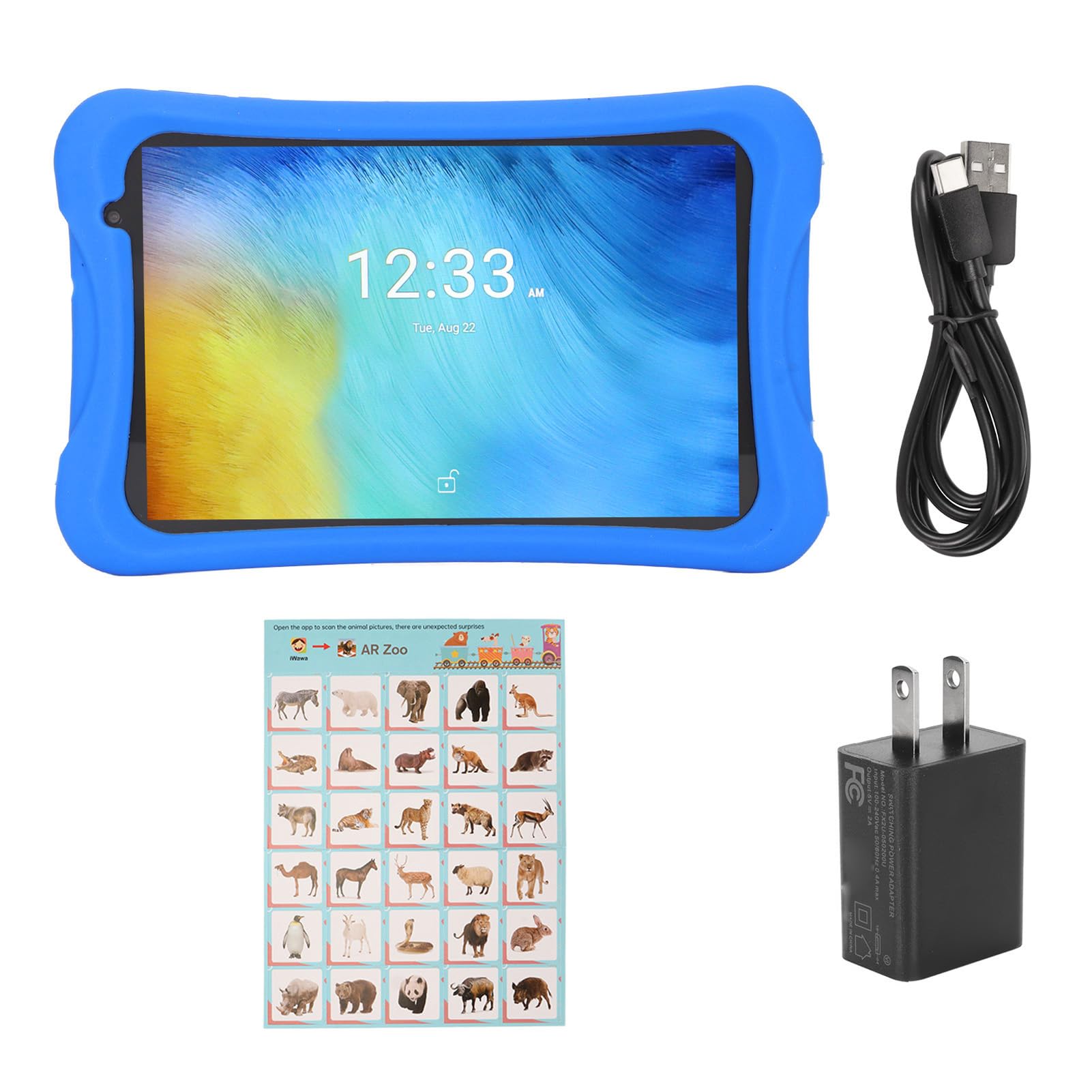 Yunir Kids Tablet for Android 10,2GB RAM 32GB ROM,8 Inch HD IPS Screen Quad Core Processor,Parental Controls Tablet PC for Android (US Plug)