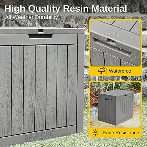 YITAHOME 100 Gallon Large Resin Deck Box Outdoor Storage with Cushion & EAST OAK Deck Box, 31 Gallon Indoor and Outdoor Storage Box with Padlock