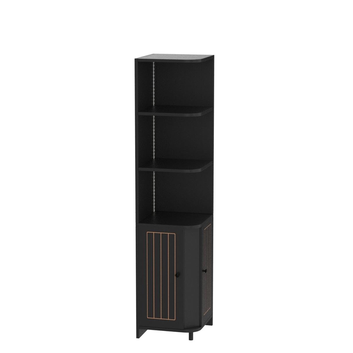 YITAHOME Corner Cabinet with LED Lights, 71.1β Corner Bookshelf and Bookcase with Storage, Modern Display Corner Shelf for Living Room, Bedroom, Dining Room, Kitchen, Charcoal Gray (1 PC)