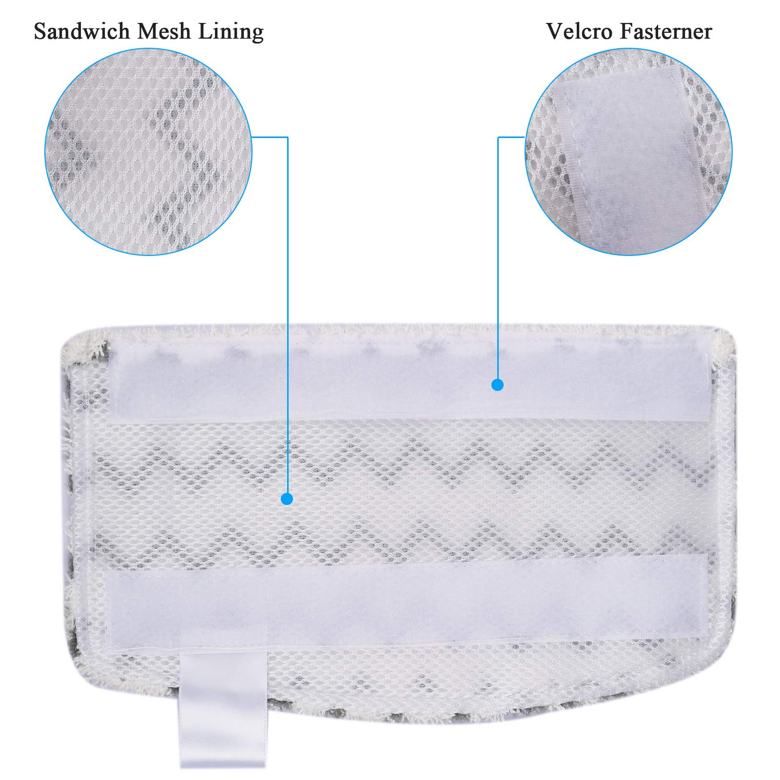 Yweller 6 Pack Microfiber Steam Mop Pads Replacement for Shark Steam Mop S1000, S1000A, S1000C, S1000WM, and S1001C, Dirt Grip Cleaning Pads