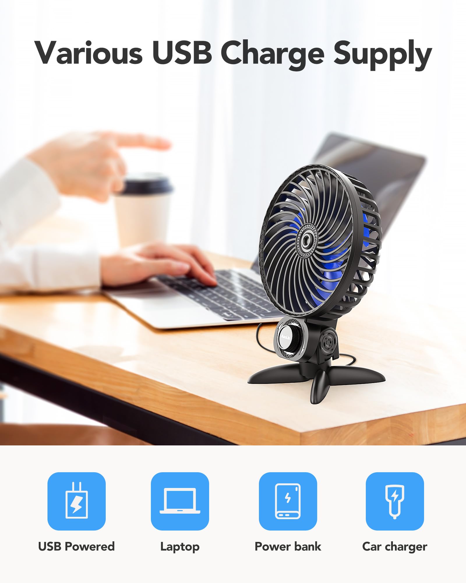 USB Desktop Fan Portable Desktop Small Fan Plugable Computer Cooling Fan Multi-speed Mute Mini Fan Large Wind Usb Powered Fan For Office Home Dormitory Bedroom Desktop Personal Fan Usb Computer Fan