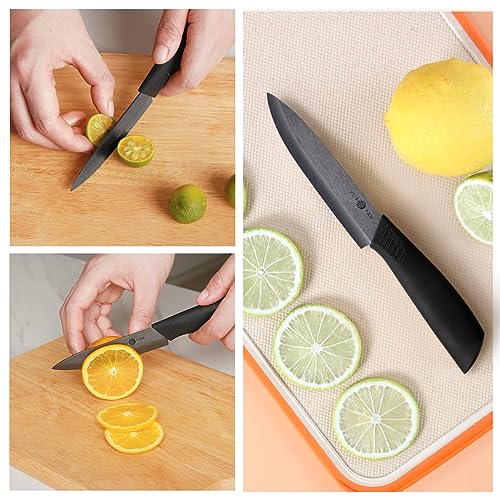 YUSOTAN Ceramic Knife Set, Ceramic Knives Set For Kitchen, Super Sharp Rust Proof Stain Resistant :6" Chef Knife, 5" Utility Knife, 4" Fruit Knife, 3" Paring Knife, One Peeler(ceramic knife Set)