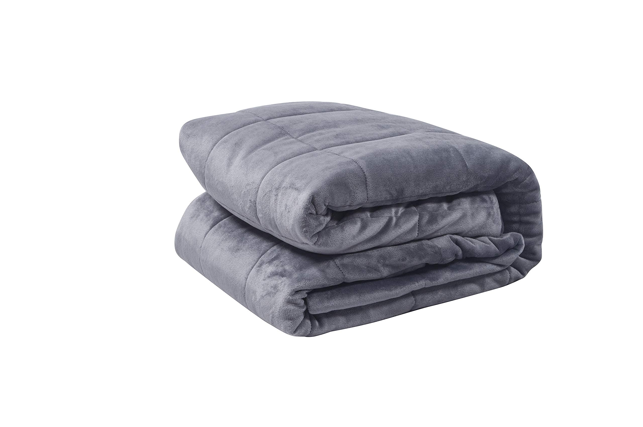 ZooVaa Weighted Sleeping Bag - Soft Microfiber Minky Weighted Blanket 13LB Compression Camping Blanket with Glass Beads for Kids and Small Adults (30x80” Dark Gray)