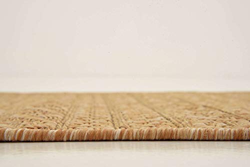 Unique Loom Outdoor Modern Collection Area Rug - Links (2' 2" x 6' 1" Runner, Light Brown/ Brown)