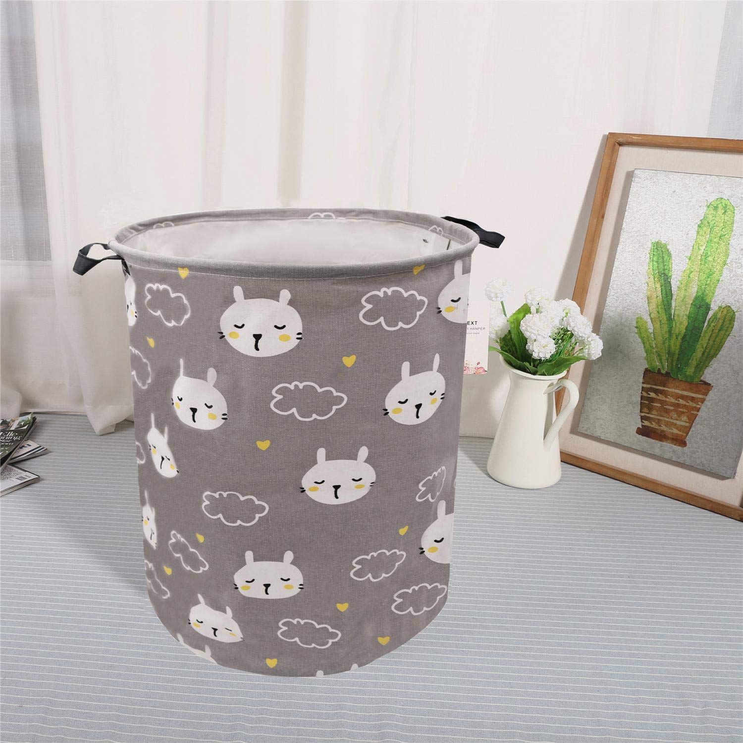 ZUEXT 19.7x15.7 Inch Extra Large Foldable Laundry Hamper, Waterproof Canvas Fabric Collapsible Organizer Basket Laundry Hamper,Toy Bins,Gift Baskets for Bedroom Clothes Baby Nursery (Magical Unicorn)