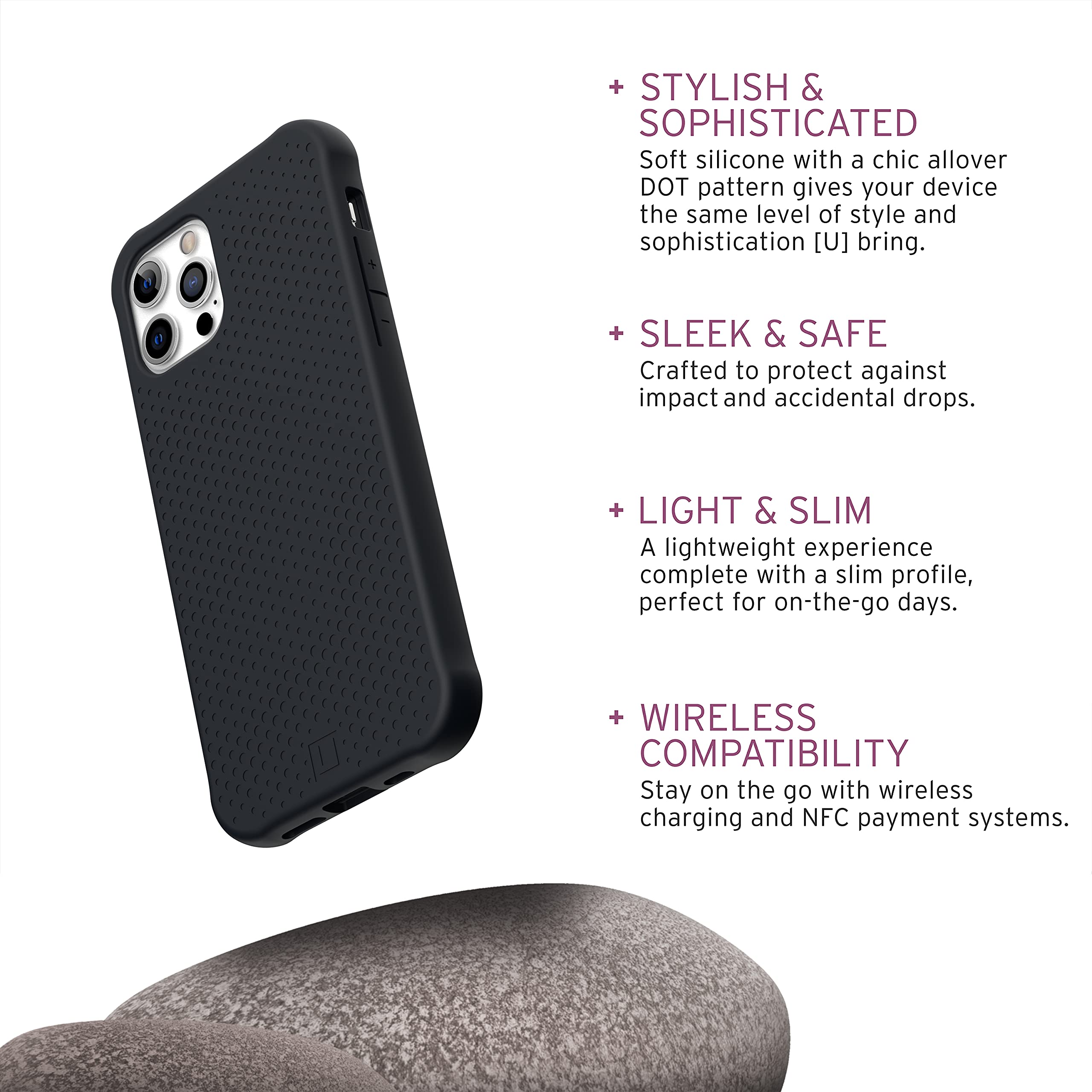 URBAN ARMOR GEAR [U] by UAG Designed for iPhone 12 Case/iPhone 12 Pro Case [6.1-inch screen] Case Aurora Rugged Lightweight Slim Stylish Shockproof Translucent Protective Phone Cover, Ash