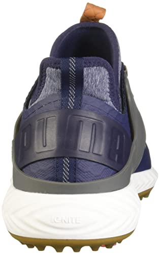 PUMA mens Ignite Pwradapt Caged Disc Golf Shoe, Peacoat-puma Silver-quiet Shade, 10.5 US