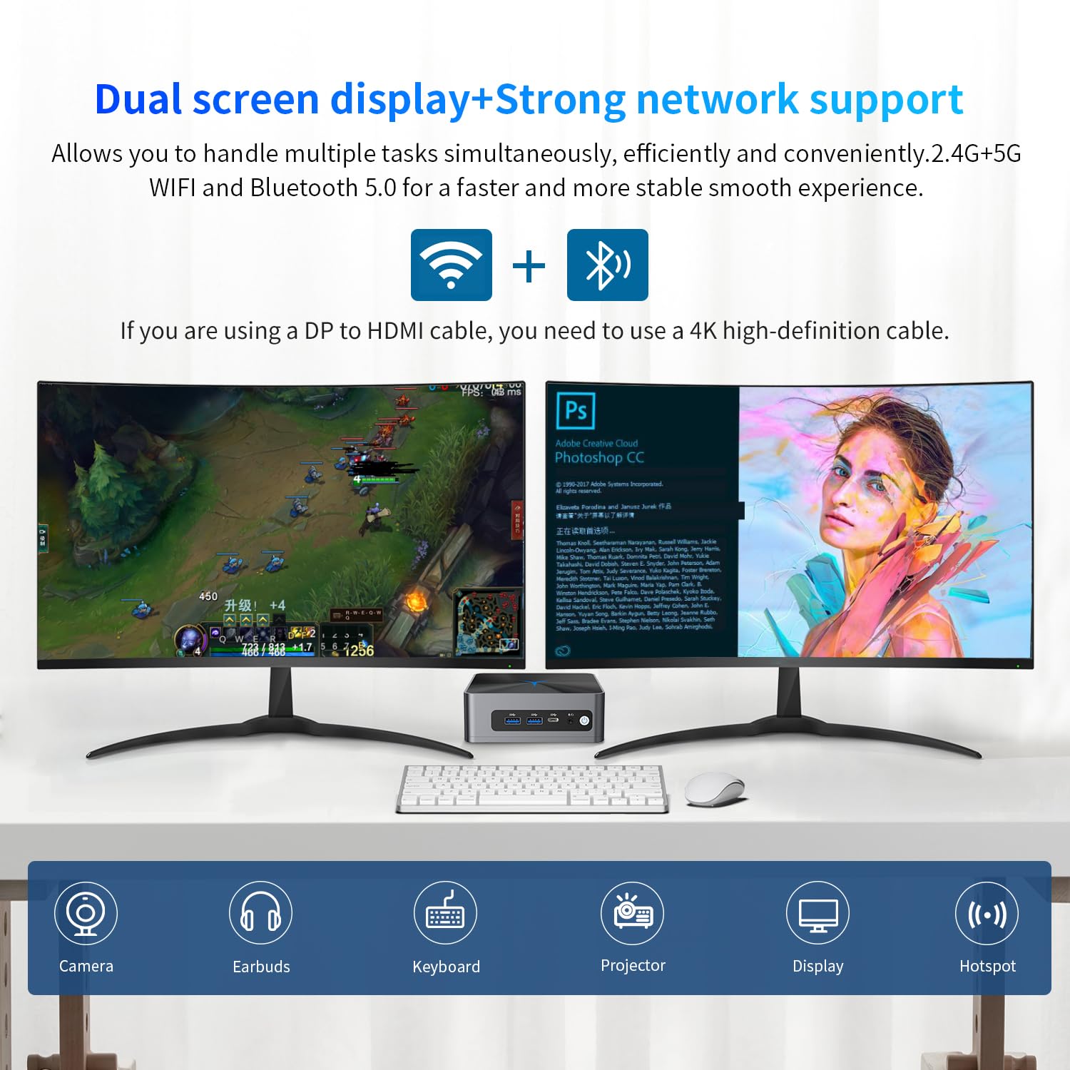 YLIMPC i5 Mini PC, Intel i5 10310U (Up to 4.4GHz) Windows 11 Pro,Mini Computer 16GB RAM 512GB NVMe SSD, Mini Desktop Computers,Support 4K UHD/WiFi2.4G+5G/BT5.0/Dual Display/USB 3.1/Auto Power On