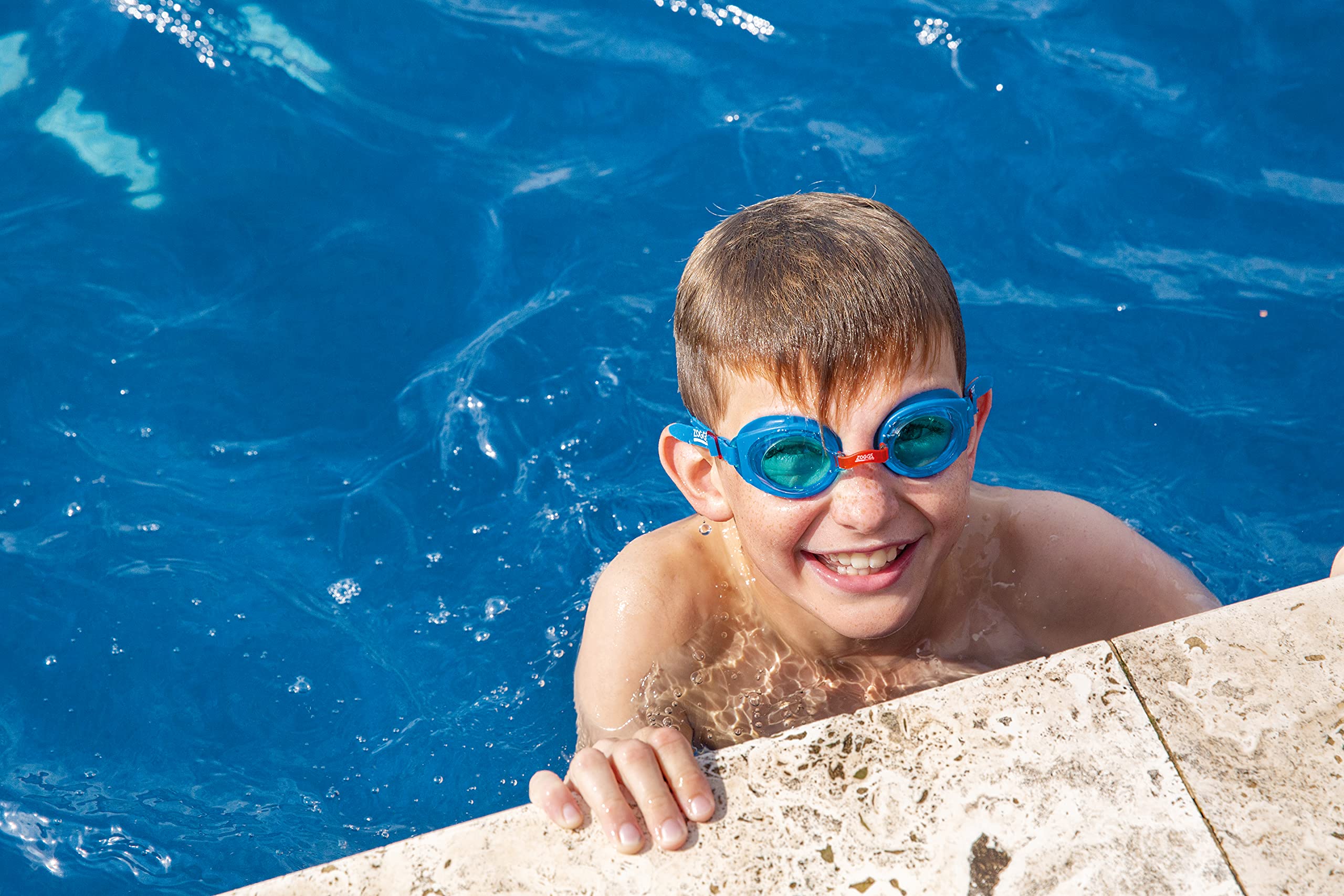 Zoggs Ripper Junior Kids UV Anti Fog Swimming Goggles (6-14 Years) Blue/Red