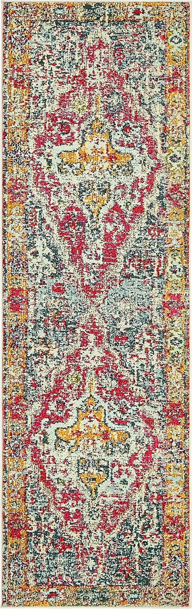 Unique Loom Vita Collection Saturated Bohemian Over-Dyed Traditional Center Medallion Area Rug, 4' 0" x 6' 0", Multi/Ivory