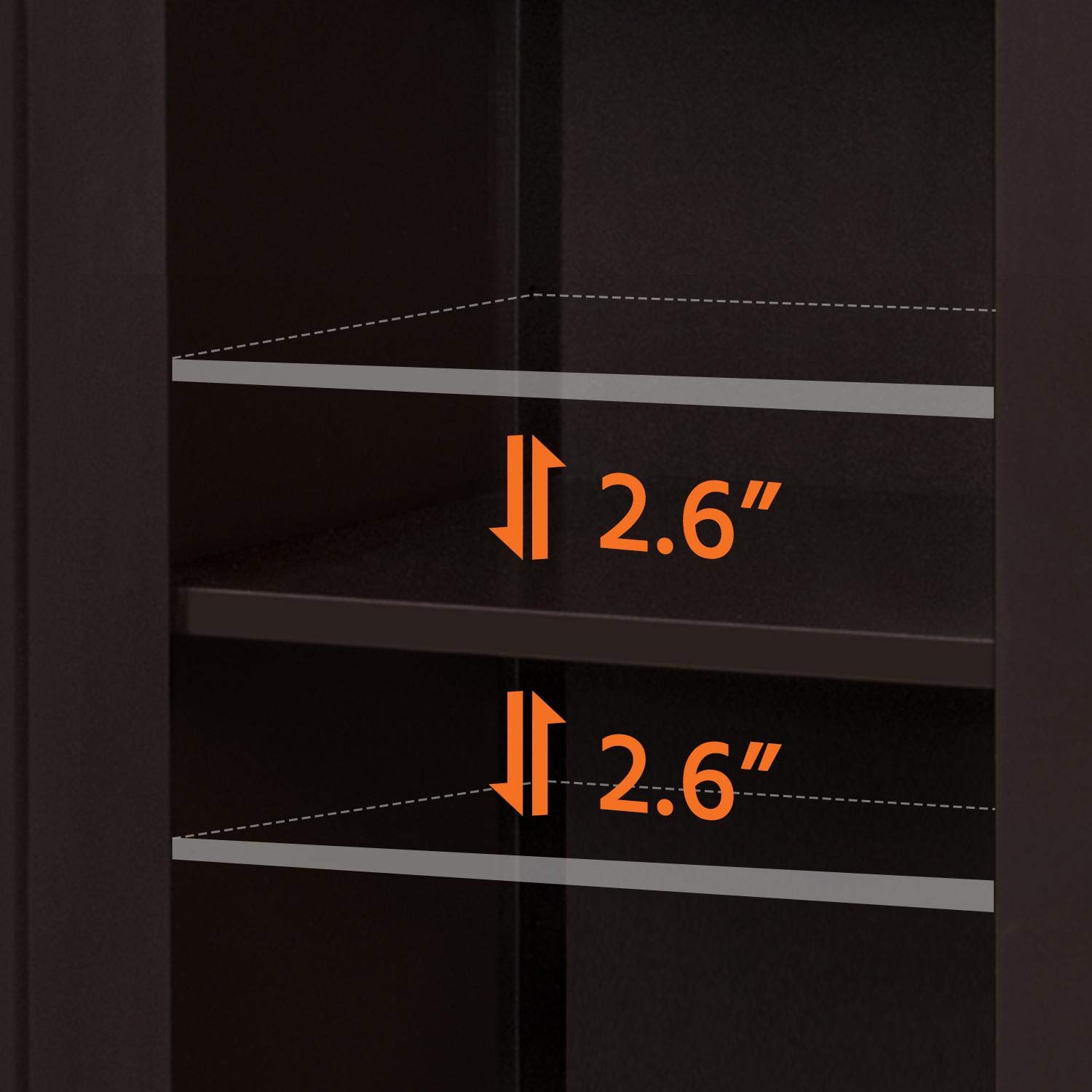 Yaheetech Bathroom Floor Cabinet, Modern Storage Freestanding Organizer Cabinet with Adjustable Shelves & Double Doors, 3-Tier Home Living Room Furniture, Espresso