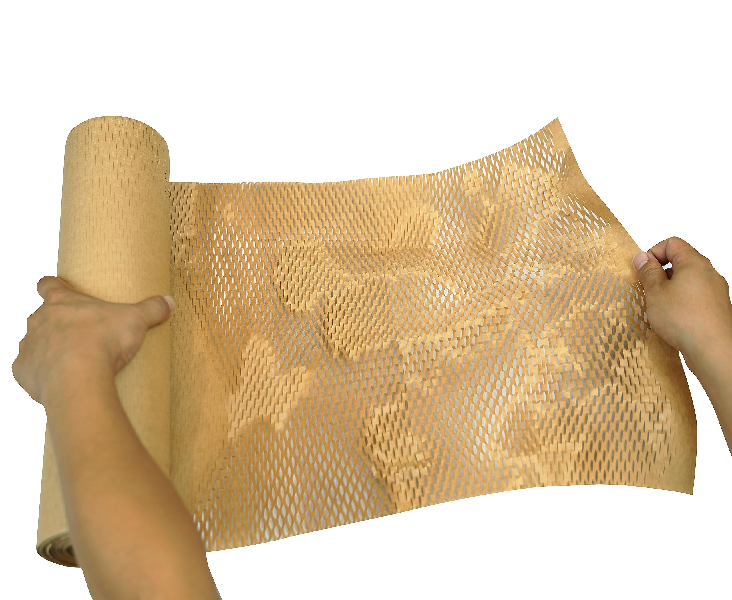 UTOCITY Eco-Friendly Honeycomb Packing Paper, Biodegradable and Recyclable Cushioning Wrap Bubble Paper Roll for Moving Shipping Packaging Gifts, Includes 20 Fragile Sticker Labels