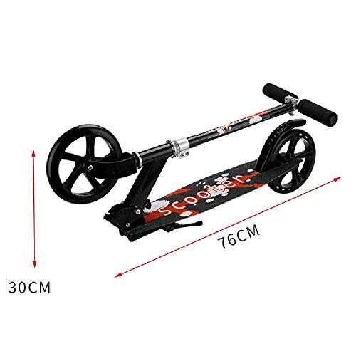 ZAIHW Scooter for Adults/Teens, Big Wheels Scooter Easy Folding Kick Scooter Durable Push Scooter Support 220lbs Suitable for Age 8 Up Kids (Color : Black)