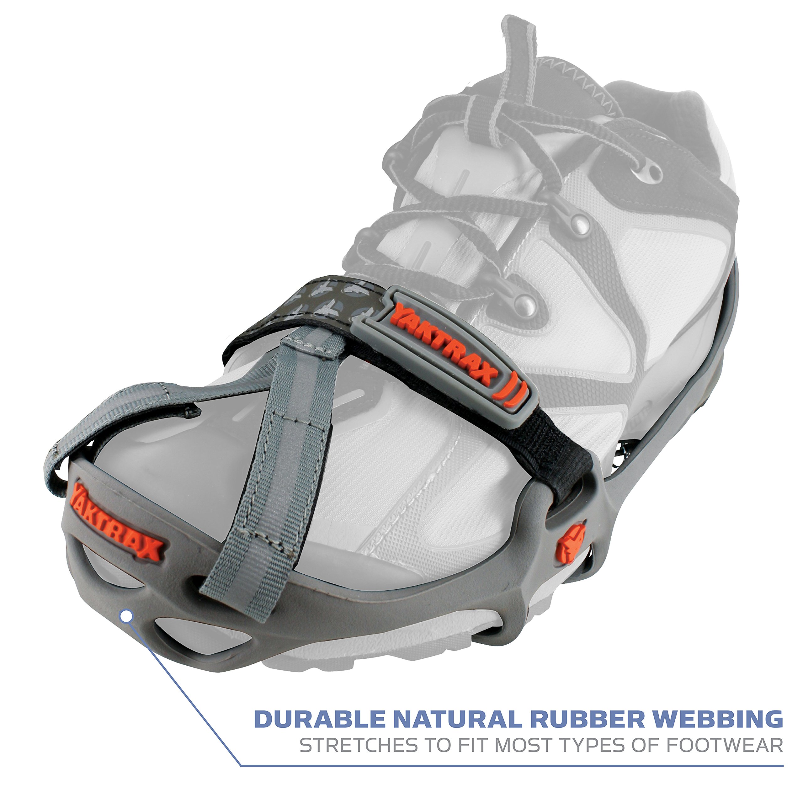 Yaktrax Medium (Shoe Size: W 10.5-12.5/M 9-11), Gray/Red