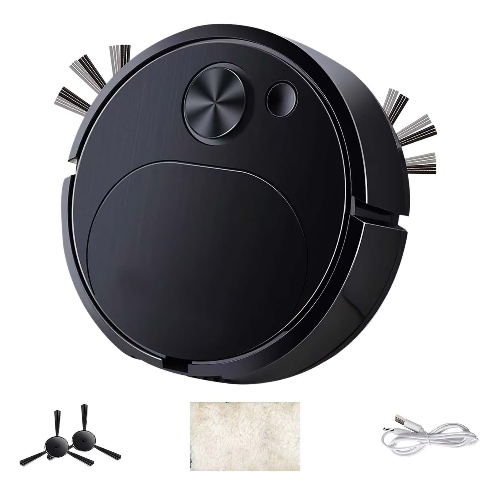 YanHao Mini Robotic Vacuum, 3-in-1 Robot Floor Vacuum Cleaner, Durable Sweeping mop Robot Vacuum, Robotic Floor mop Cleaner with USB Fast Charging Port, Vacuum Floor Cleaning Machine for House Office
