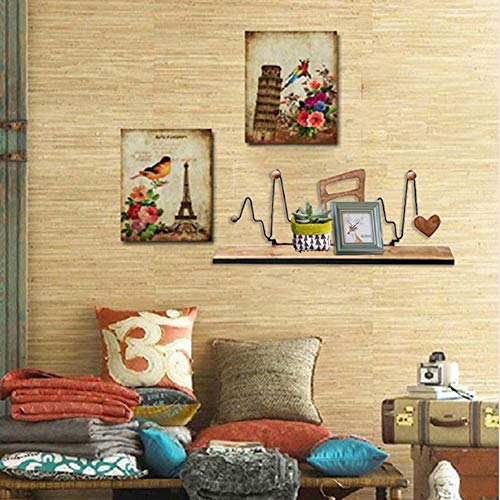 ZART HOME 24" Floating Shelf with Music Note - Hanging Mounted Kitchen Storage Shelves - Wall Decoration Shelf for Living Room(Brown)
