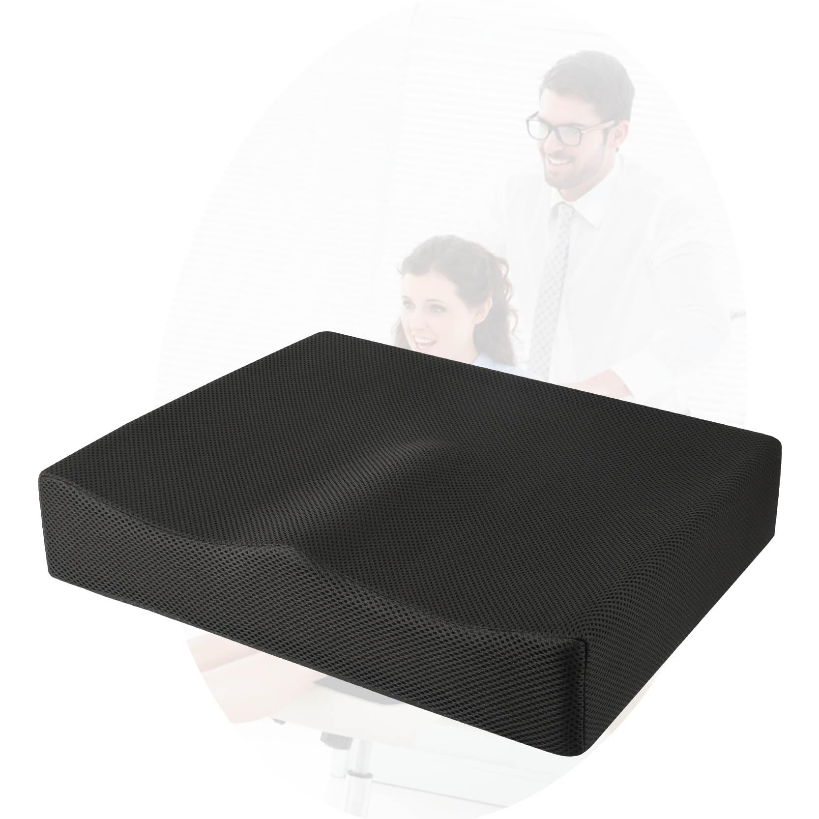 ZAUXO Memory Foam Seat Cushion: Office Chair Cushion, Seat Cushion for Tailbone, Sciatica, Lower Back Pain Relief Butt Pillow for Car, Office Chair, Wheelchair, Extra Large