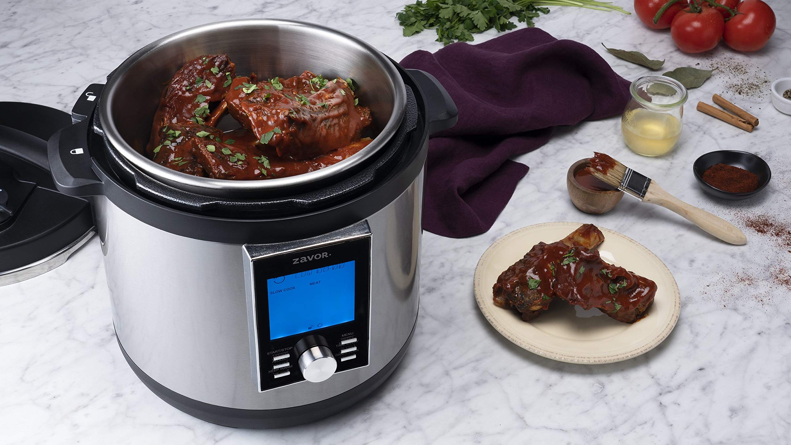 Zavor LUX LCD 6 Quart Programmable Electric Multi-Cooker: Pressure Cooker, Slow Cooker, Rice Cooker, Yogurt Maker, Steamer and more - Black (ZSELL22)